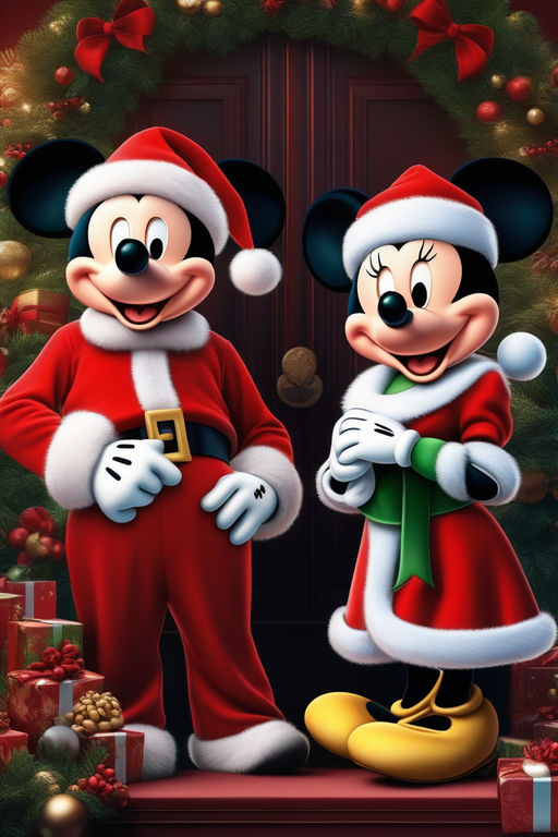 Mickey and Minnie Mouse as Santa Claus by Caesda - Playground