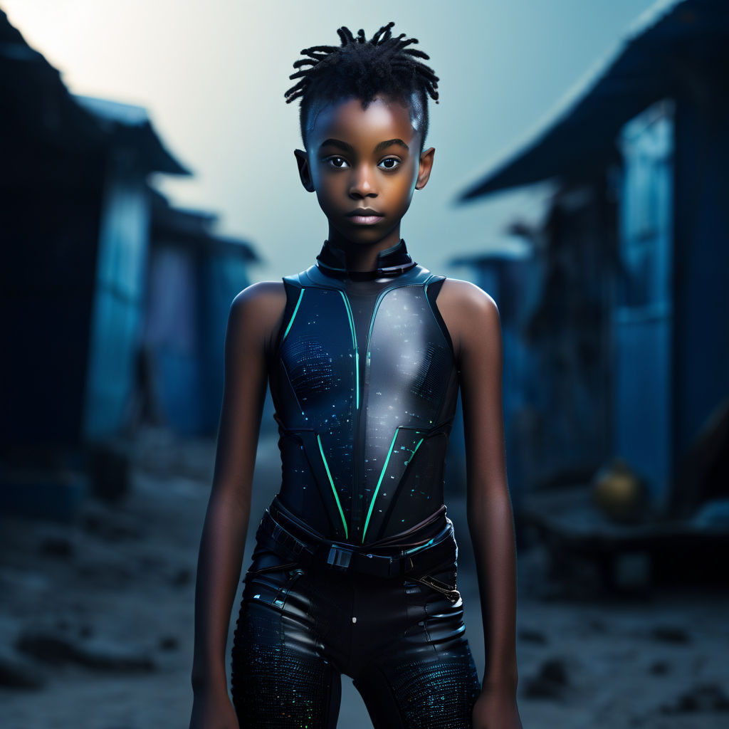 13 year old extremely skinny black girl as a Martian full bo... by ...