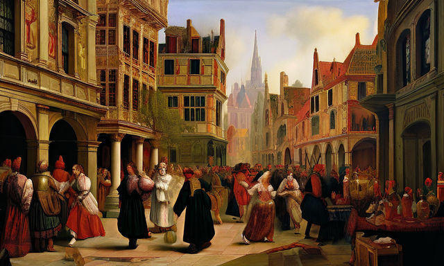 A painting depicting European society during the Renaissance... by yudi ...