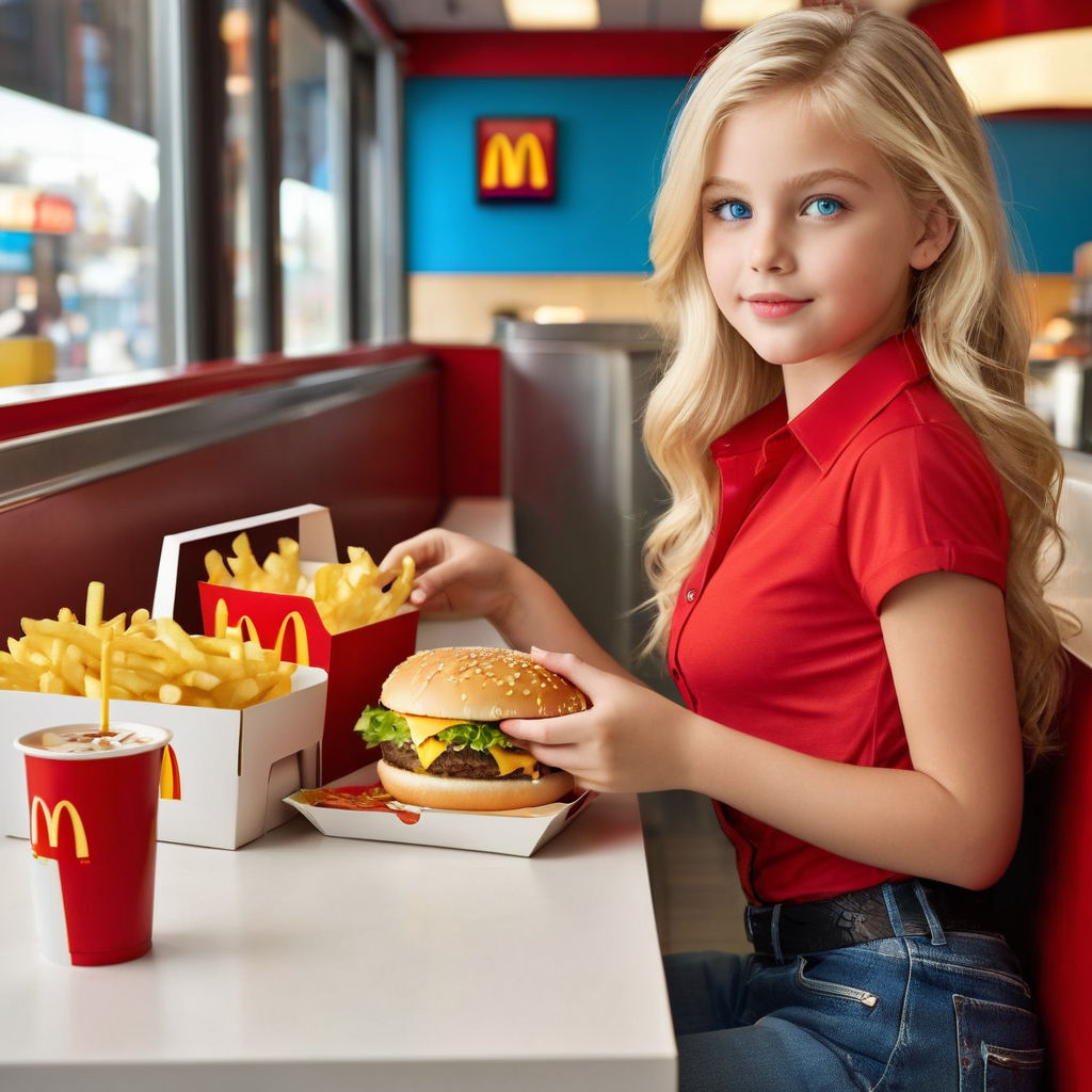 A hyper realistic photo of a beautiful 12 years old girl wea... by ...