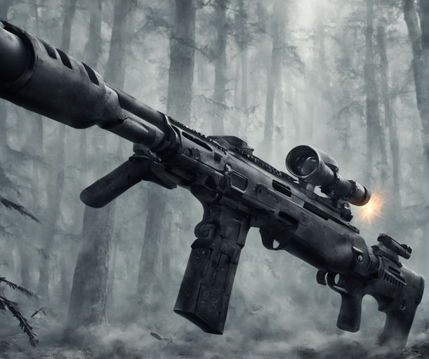 Detailed illustration of a sniper rifle's muzzle flame burst... by 김동영 ...