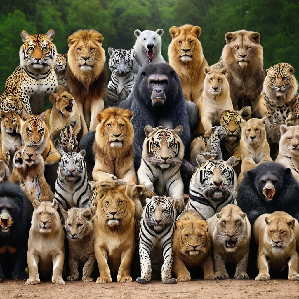 20 wild animals all sitting together by Abid Videos - Playground