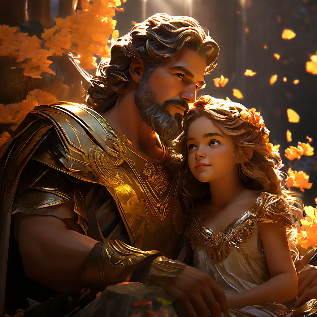 Acient 30 year old Greek king Midas with his daughter ferry ... by Siraj - Playground