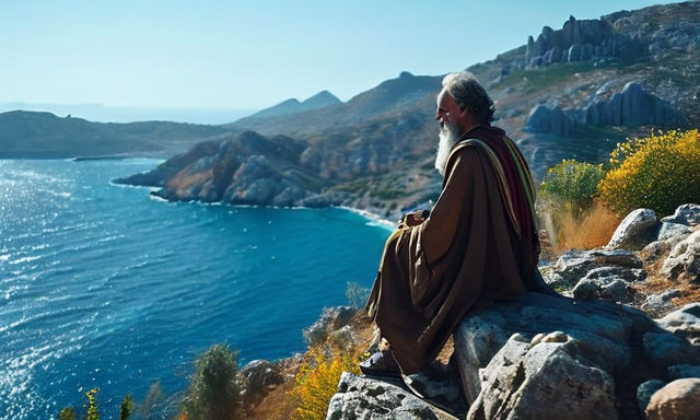 Apostle john on the island of patmos by Tasso Ferreira - Playground