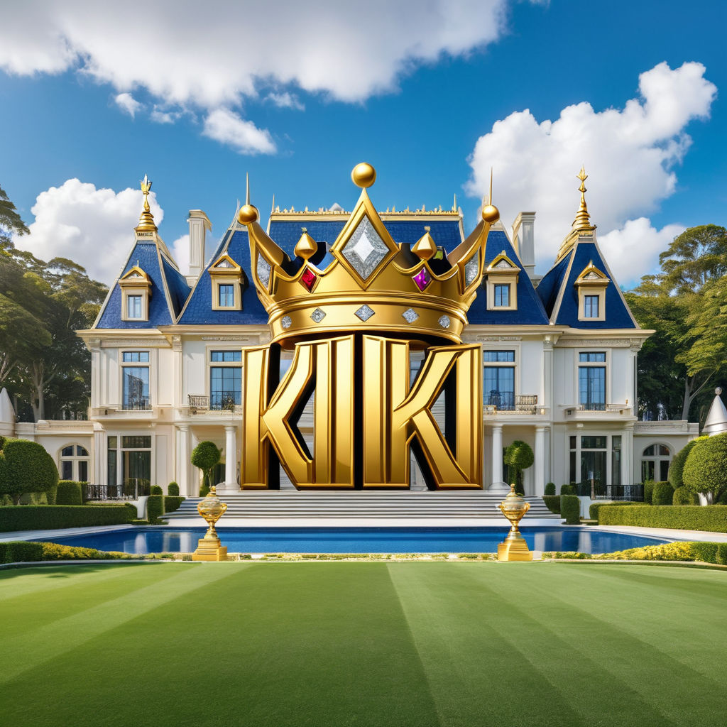 KIKI name logo on a huge mansion with a gold crown covered i... by ...
