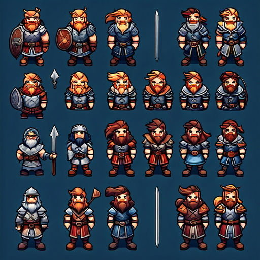 Create sprite sheet of 9 to 12 different sprites top-down vi... by ...