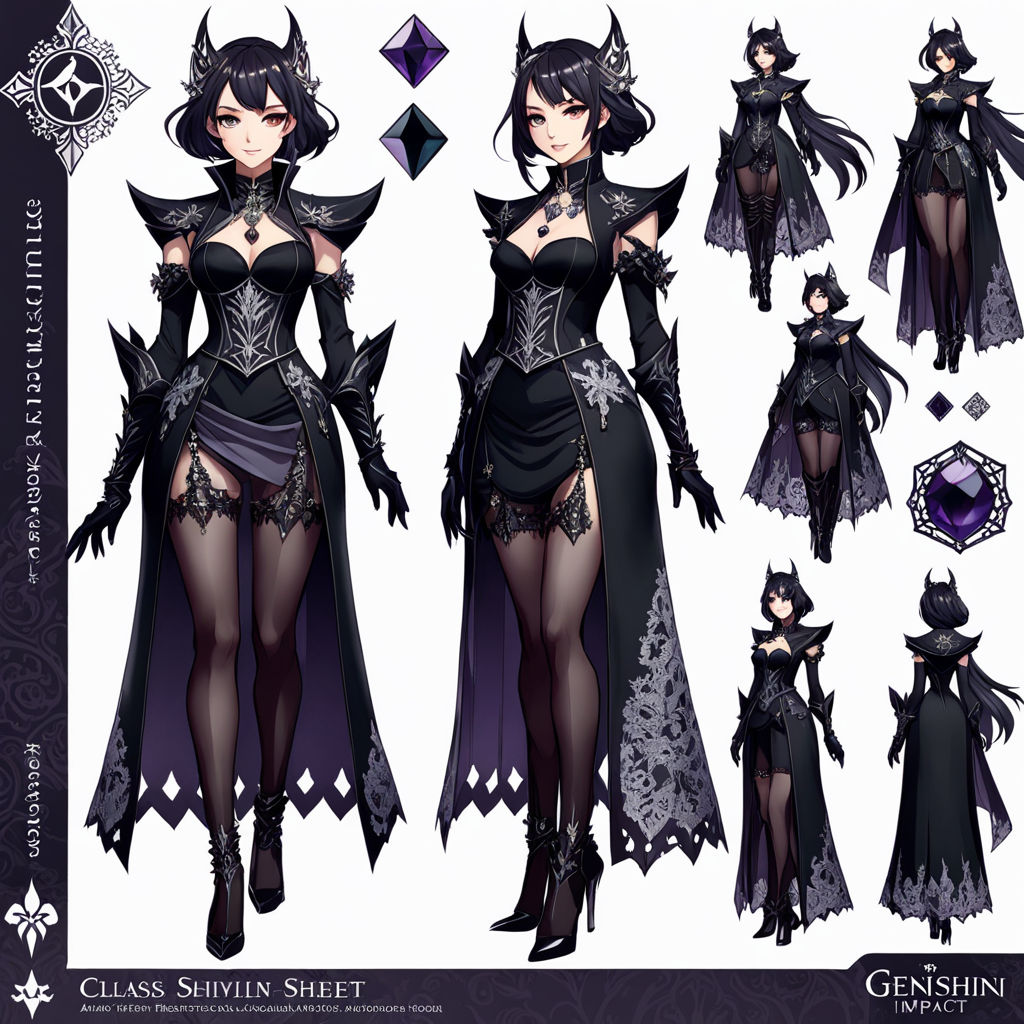 Genshin impact character reference sheet reference sheet by unheary ...