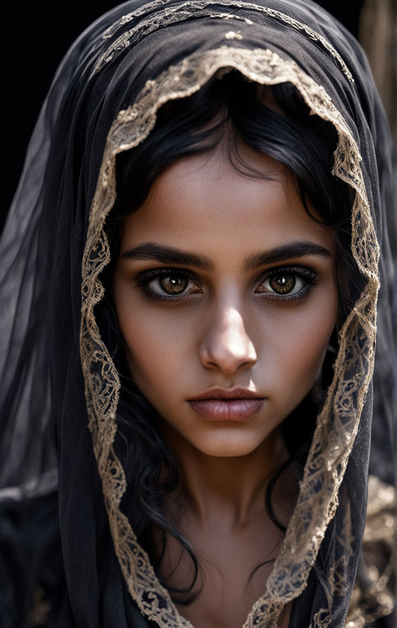 Dark girl sarcastic hungarian gypsy face with veil bruxa ale... by ...