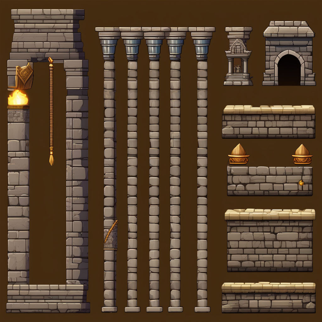Tiled list sprite sheet for platform game to scene temple.... by D ...