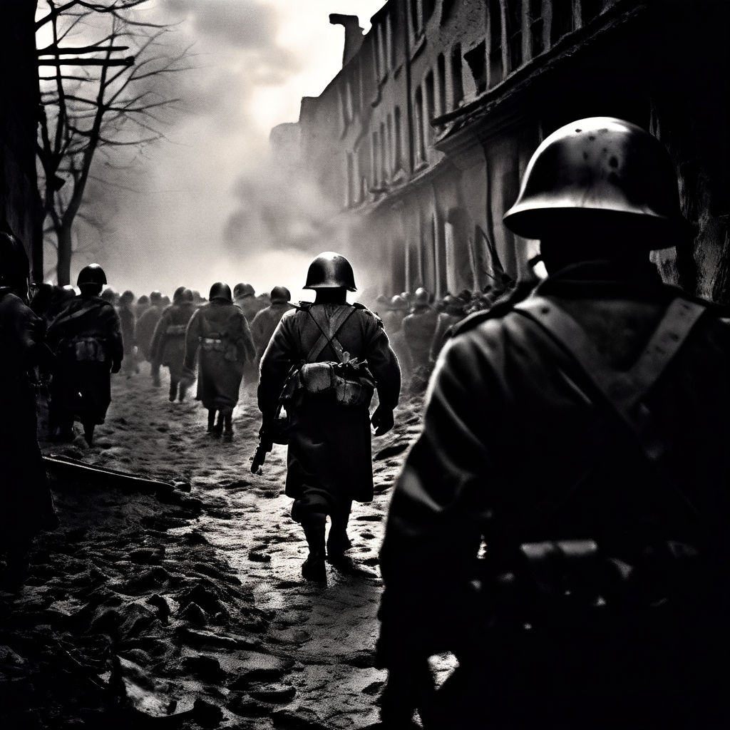 A photograph capturing the dramatic moment of World War II's... by Jose ...