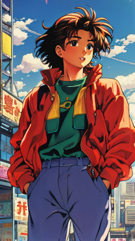 This image a very detailed anime from the 1990s by Lily Shields ...