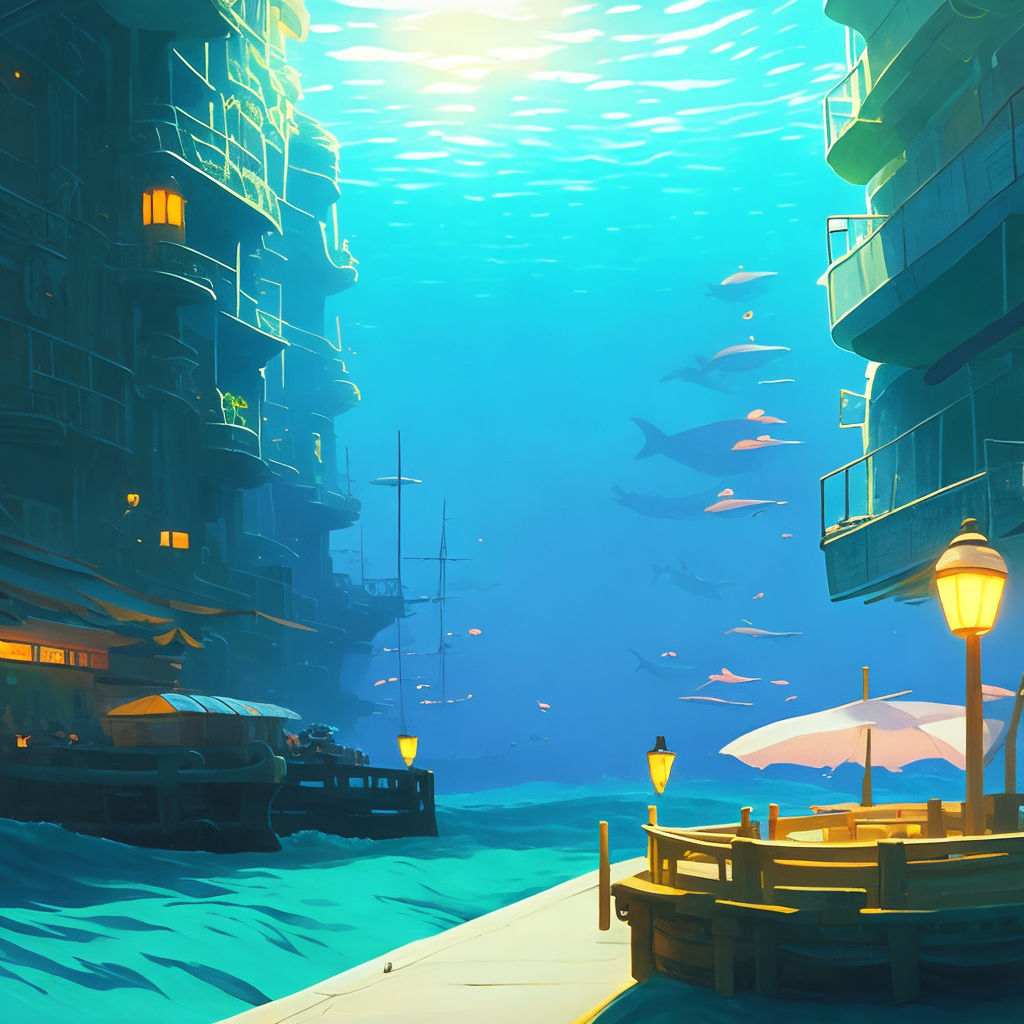 Underwater village city of atlantis inhabitants mermaids neo... by ...