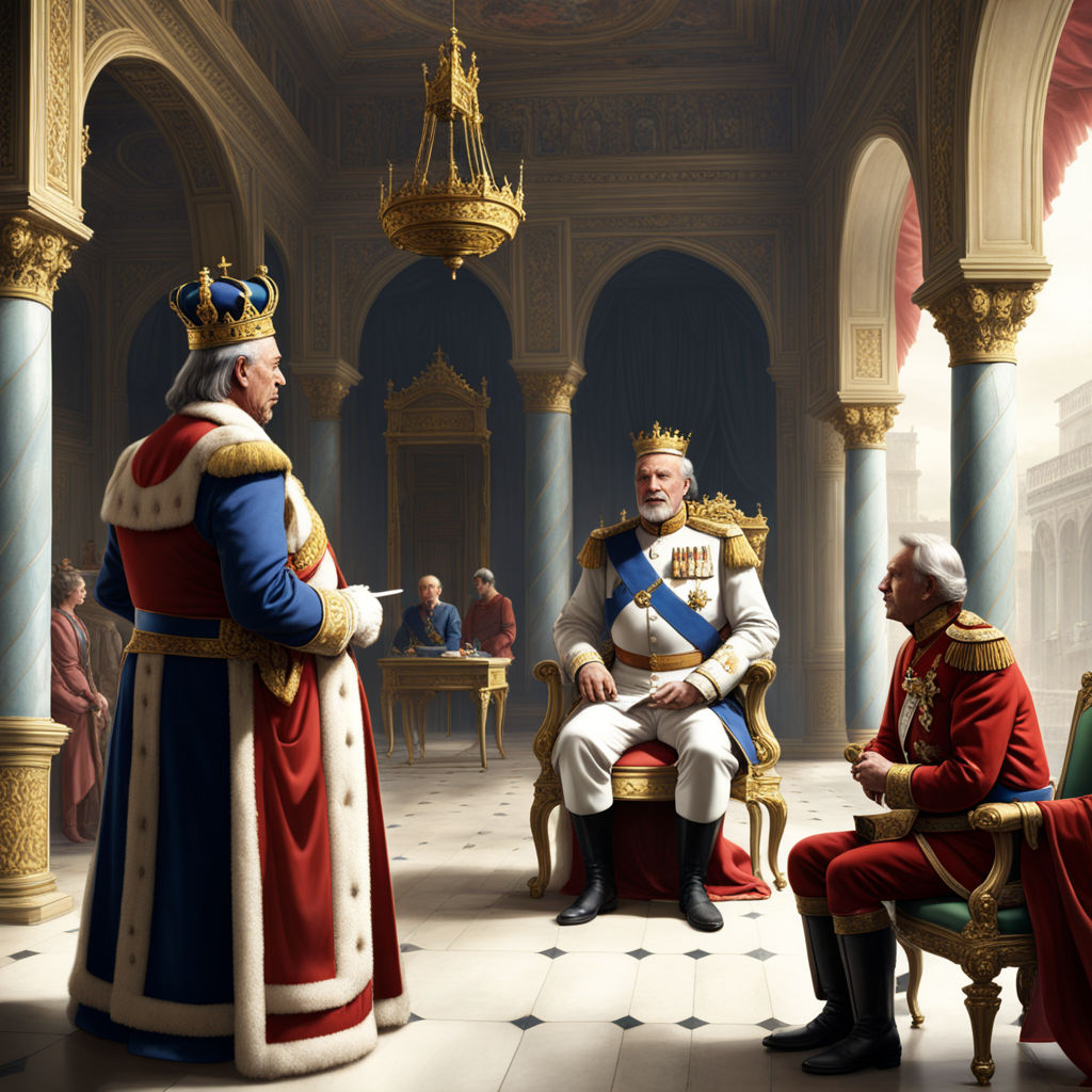 The king and a general were talking in their palace big imag... by ...