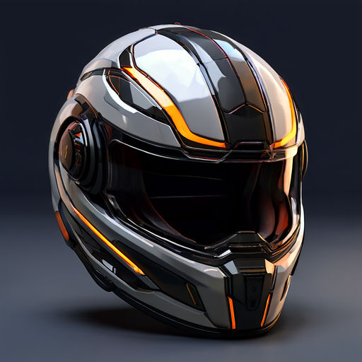 Create a Futuristic high technology motorcycle helmet with m... by ...
