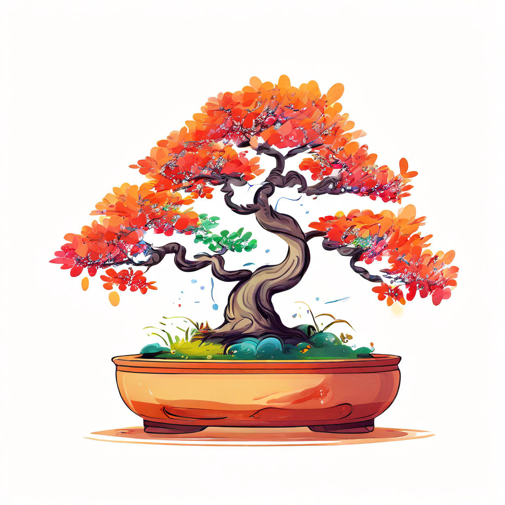 Cute colourful bonsai tree illustration by Nokib Maklub - Playground