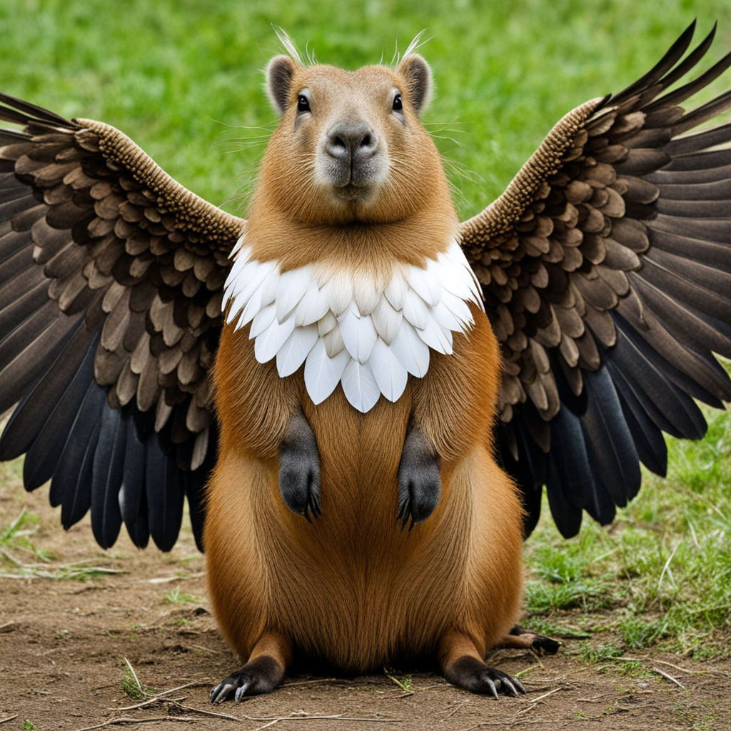A capybara with eagle wings and Toki feathers by בר זוסמן - Playground