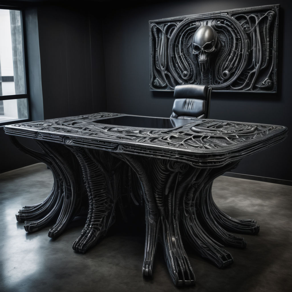 H.r. giger office table - biomechanical texture by Michal Chromý ...