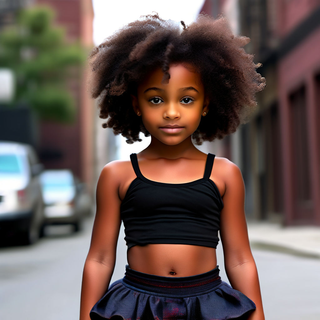 8 Year Old Black Girl In An Extremely Short Crop Top Large B By Jayprince Morgan Playground