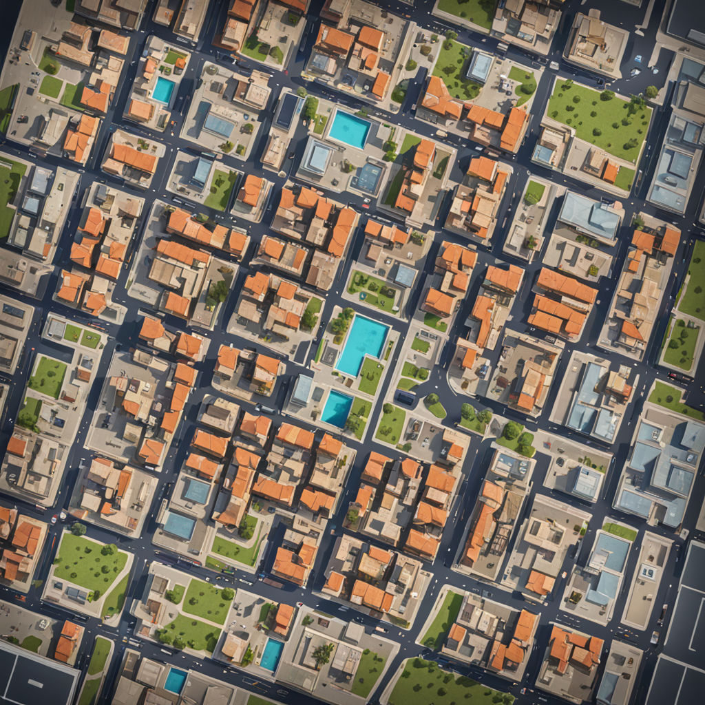 Game map featuring distinct urban and modern areas by Rong Chen ...