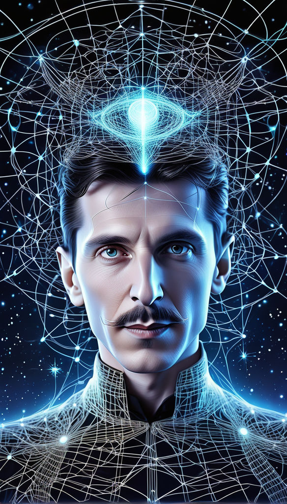 Cosmic Neural Network Digital Super ai Nikola Tesla by 冯斌 - Playground