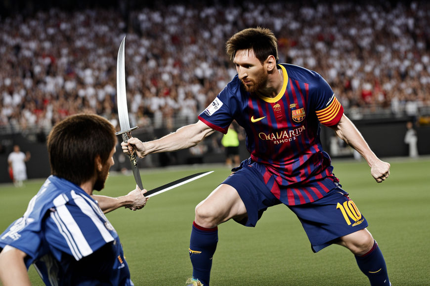 Lionel Messi sword fighting by Shahidur Rahman - Playground