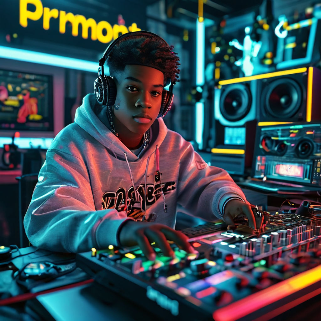 Young teenage rapper recording in a Paramonster-designed mus... by Ayip ...