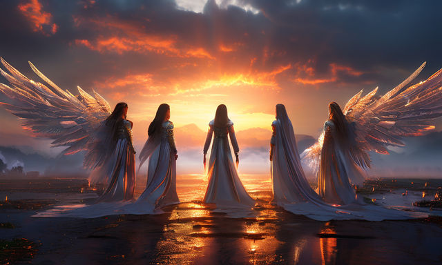 Angels garbed in flowing robes by mubashshira Muviii - Playground