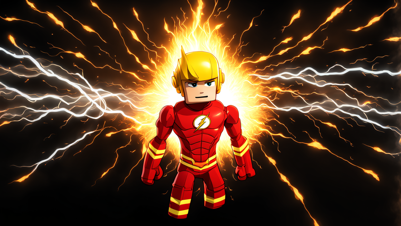 Roblox adult the flash character on fire with lightning spar... by Luke ...