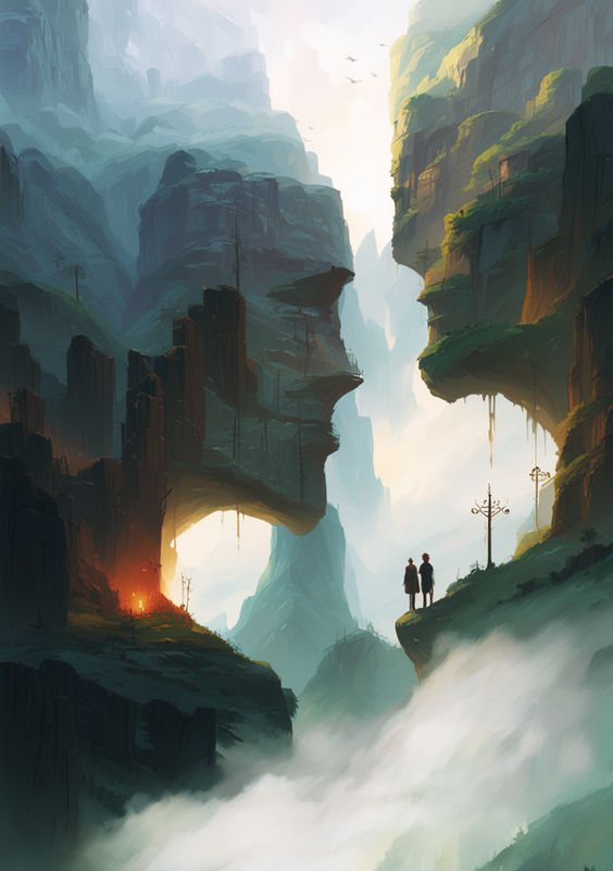 Two rock faces by Amanda Liu - Playground