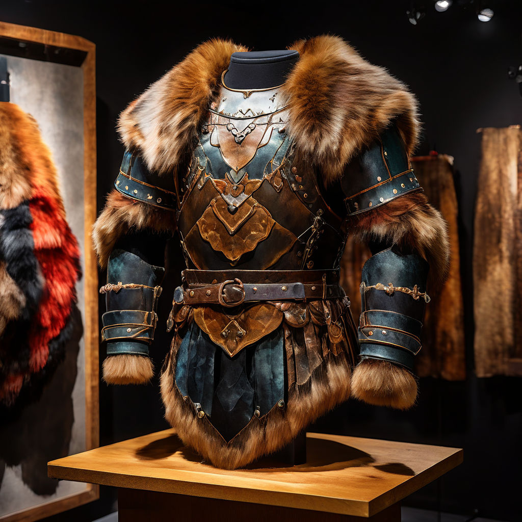 Armor made from bear fur on display stand by VICTOR JAVIER DUR N DE ...
