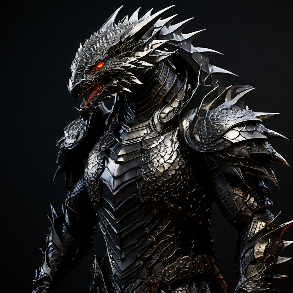 Black dragonscale armor full size by Jadawin X - Playground