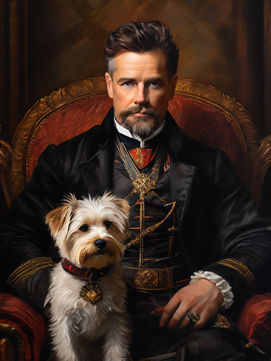 Antique oil Painting portrait of Scottish Lord with a small ... by ...