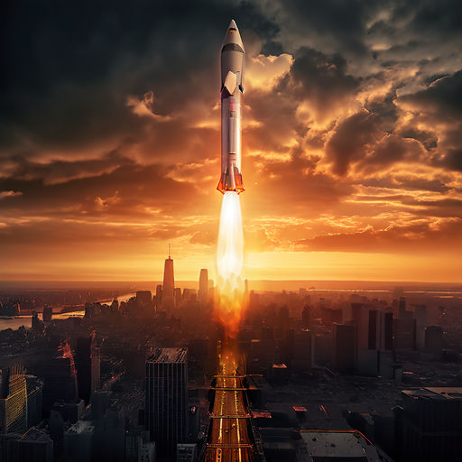 Nuclear rocket pointed straight upwards moments before the t... by ...