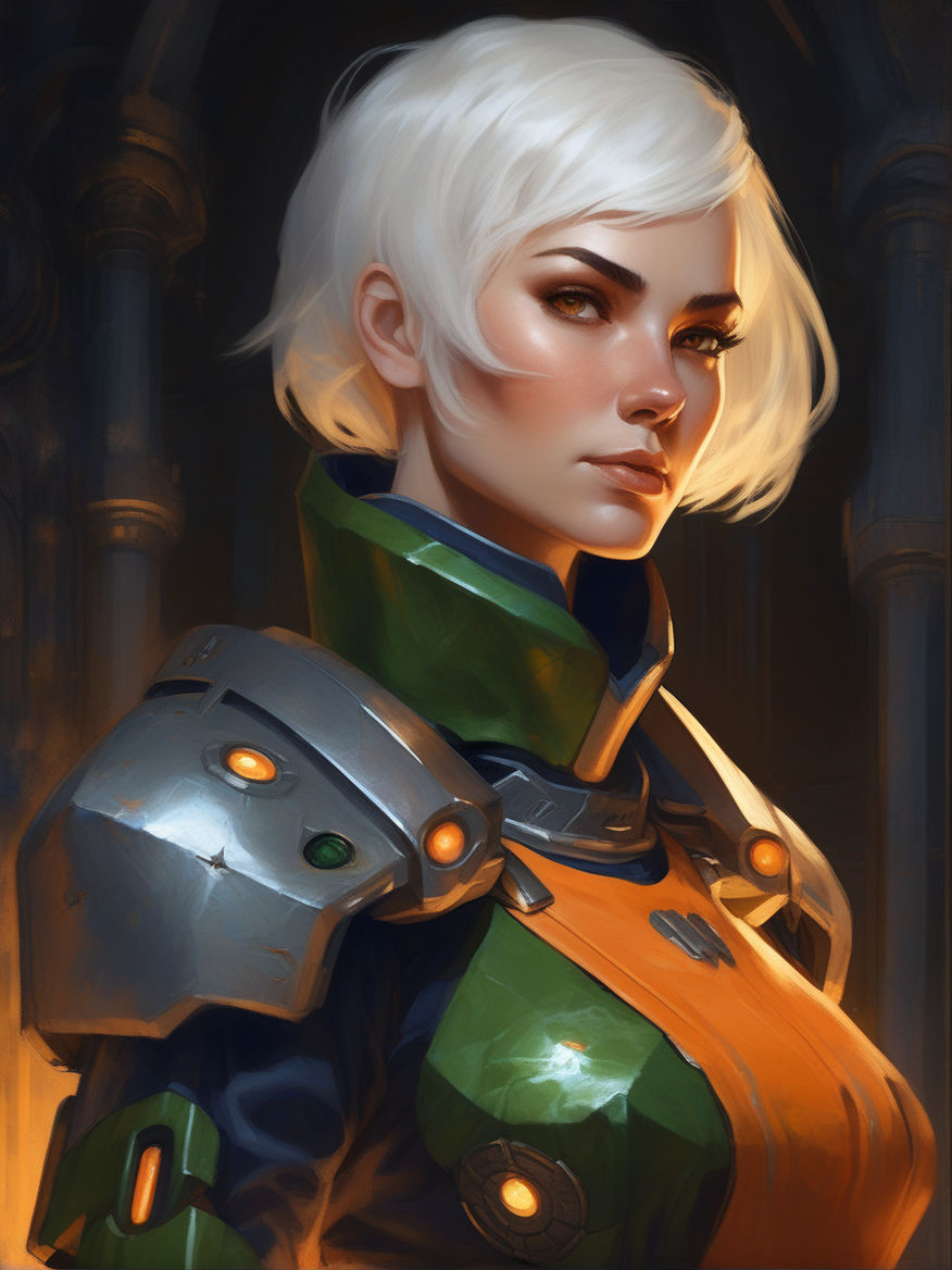 A BattleTech style character portrait by Shawn Wykoff - Playground