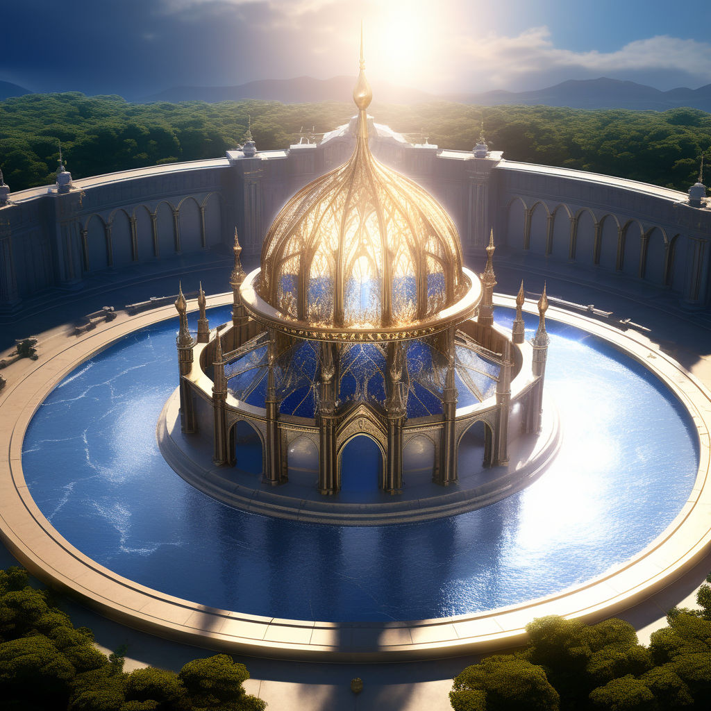 Tall blue circular castle in design of dome by Daniel - Playground