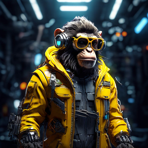 Superhero hacker monkey wearing yellow jacket and glasses by Biswajit ...