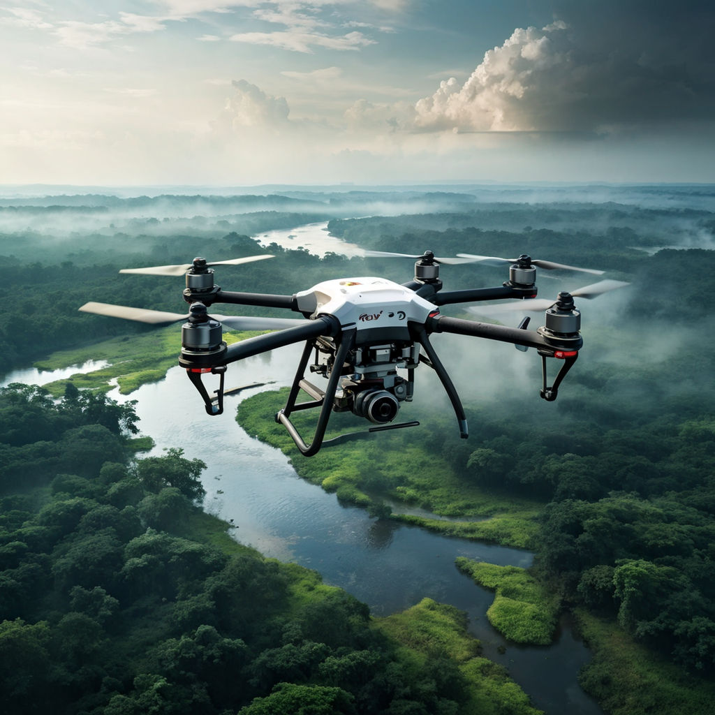 Unmanned aerial vehicle capturing the sprawling scope of env... by tata ...