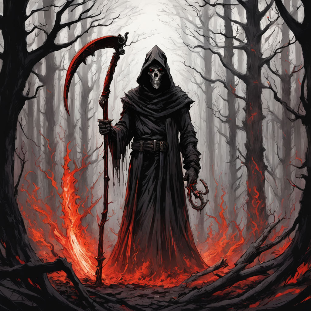 The grim reaper with red burning pupils by Алексей Шестаков - Playground