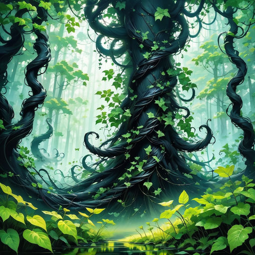 An evil black vine creeping with a single black bloom by ImZuci ...