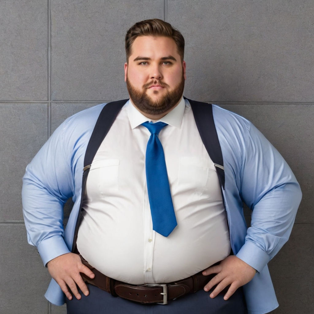 300lbs Fat young handsome American man with a huge round plu... by ...