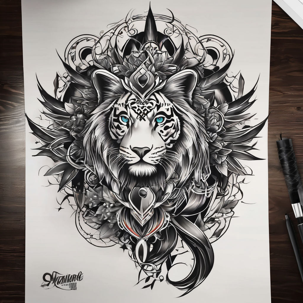 Draw professional custom tattoo designs in a unique style sl... by ...