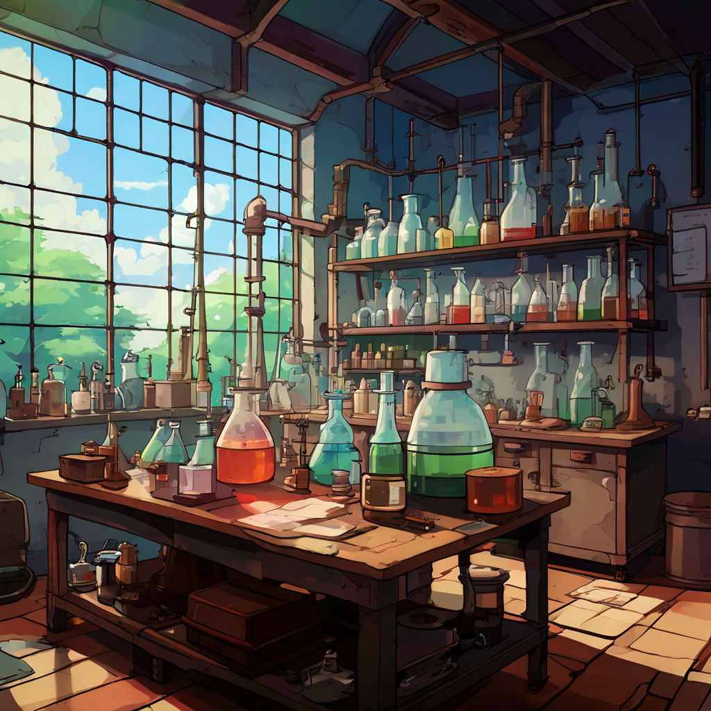 Chemistry lab in ghibli style by MINDMEGAS - Playground