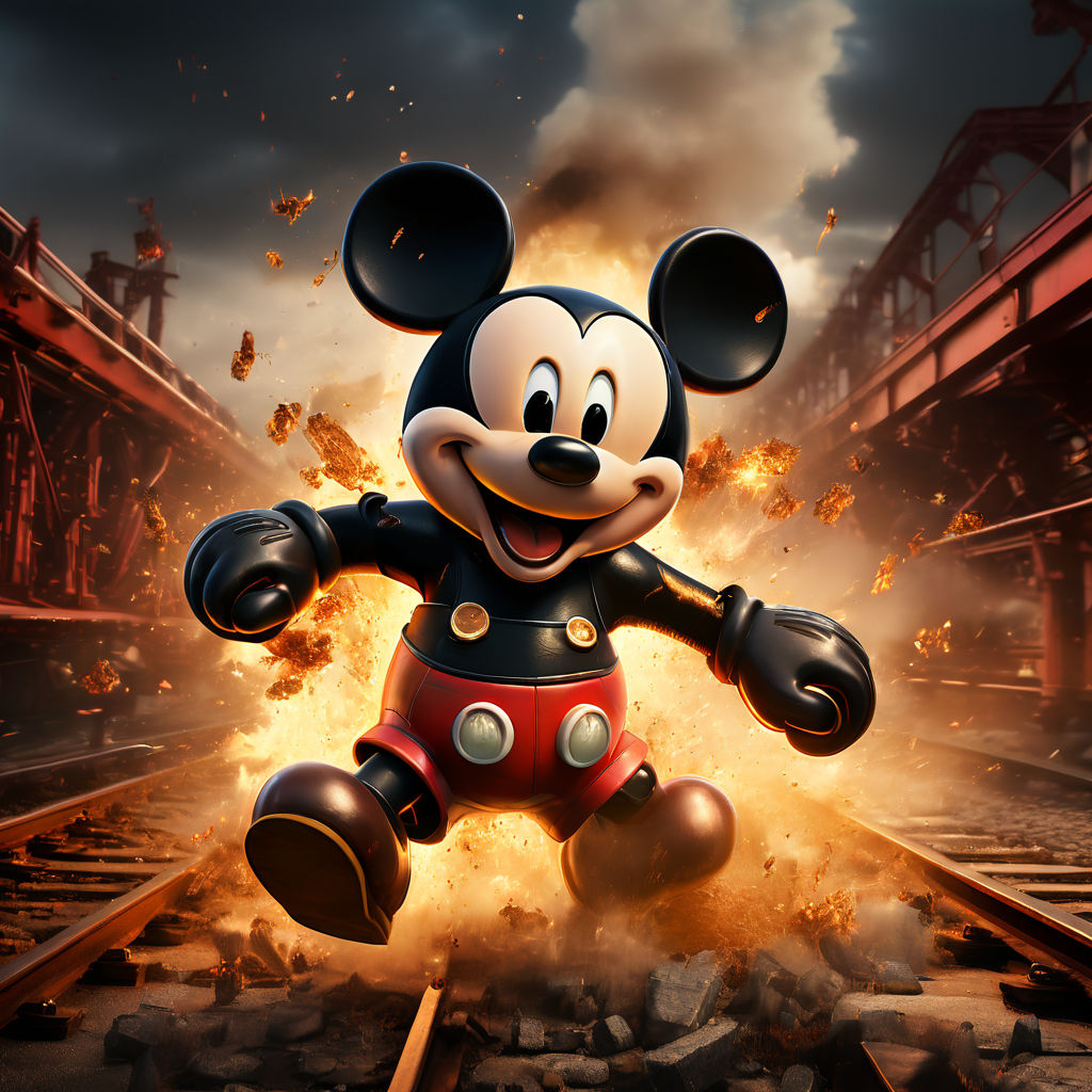 Generate mickey mouse getting hit by a train by Cris Aguja - Playground