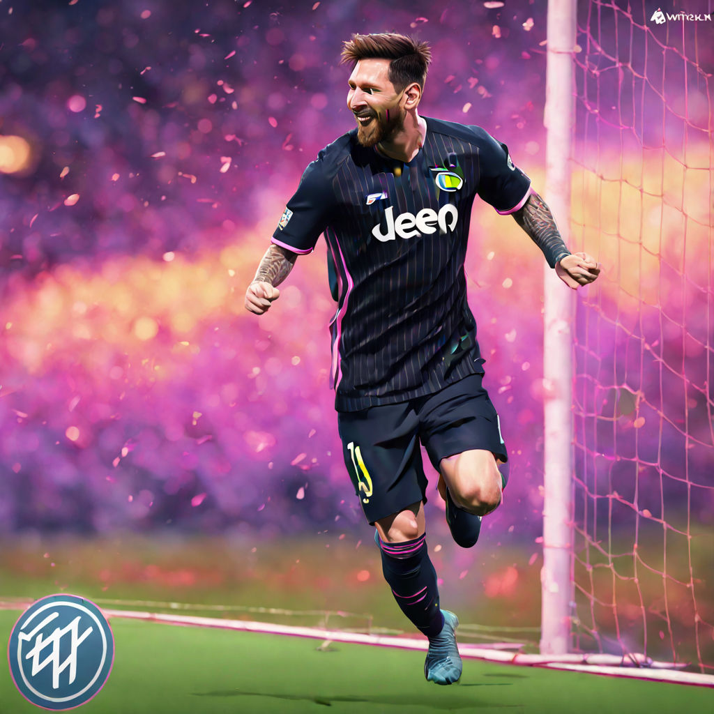 Messi in Inter miami smile by Evelina Alfonso - Playground