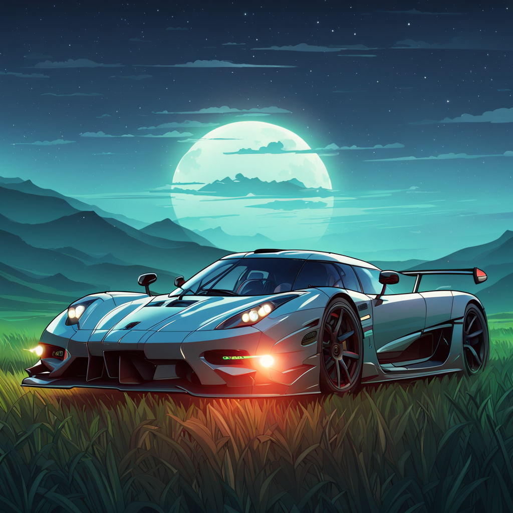 Illustration 2d animated koenigsegg jesko absolut car standi... by ...