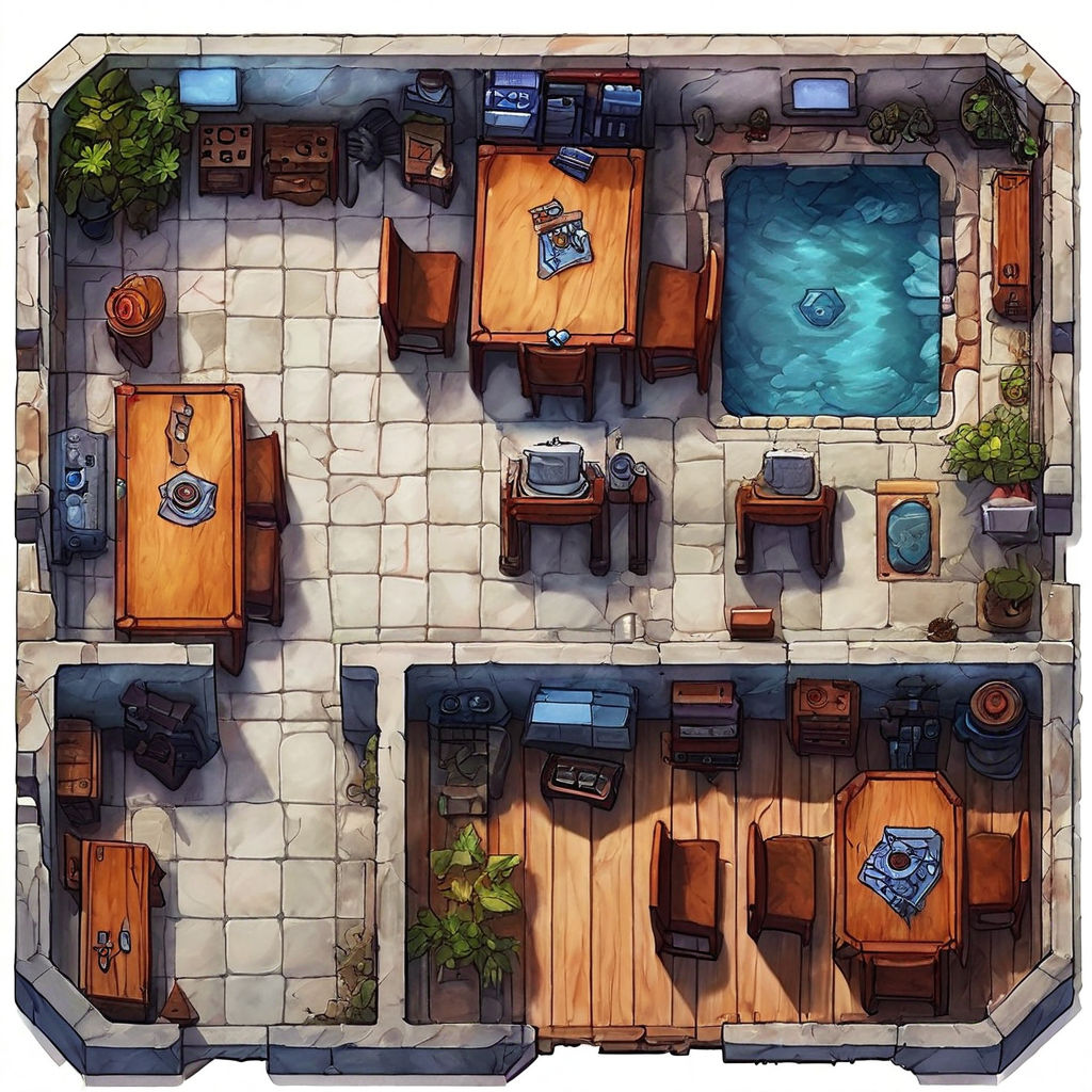 Creating tile sets of an office top map for DnD board game by Reshad ...