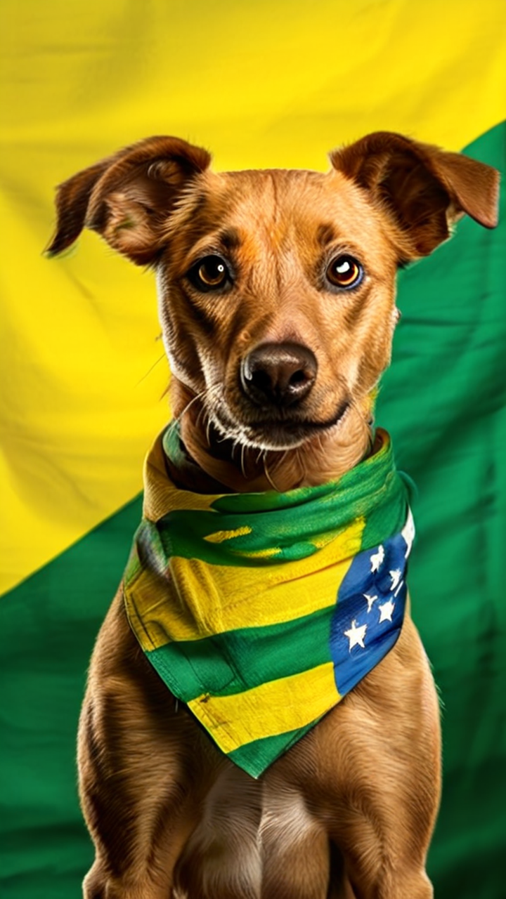 The caramel-colored short-haired dog with the Brazilian fla... by ...