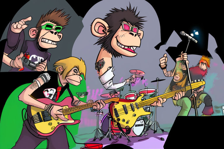 Punk rock concert. 5 band members by The Assman - Playground