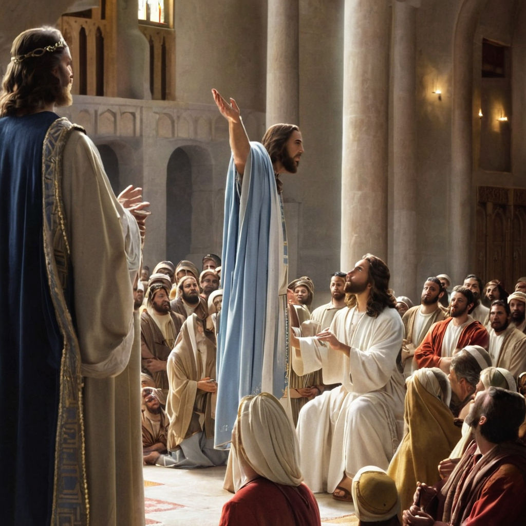 JESUS CHRIST PREACHING THE SERMON IN THE SYNAGOGUE by Néllen Lentz ...