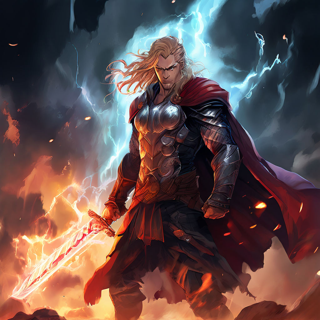 Demon Slayer Anime Thor God of Thunder by Tyheed Umstead - Playground